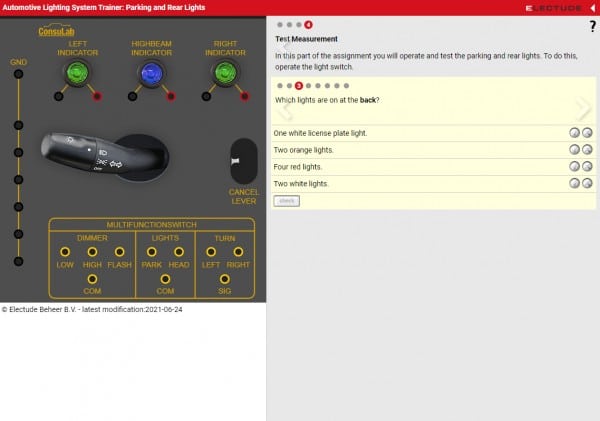 ELECTUDE Courseware for Automotive Lighting Trainer - Toolkit Technologies
